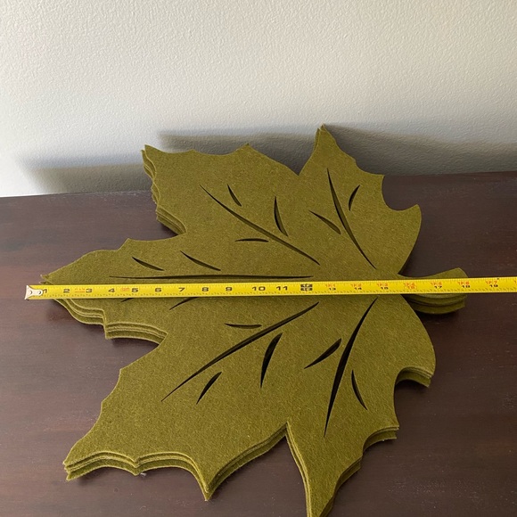 Accents | Green Felt Maple Leaf Fall Placemats Set Of 6 | Poshmark